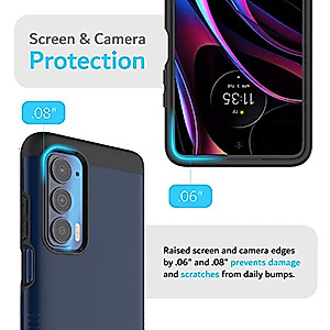 TUDIA DualShield Designed for Motorola Edge 5G UW Case/Moto Edge 2021 Case, [Merge] Shockproof Military Grade Slim Heavy Duty Tough Dual Layer Protection for Moto Edge 5G UW Case - Indigo Blue