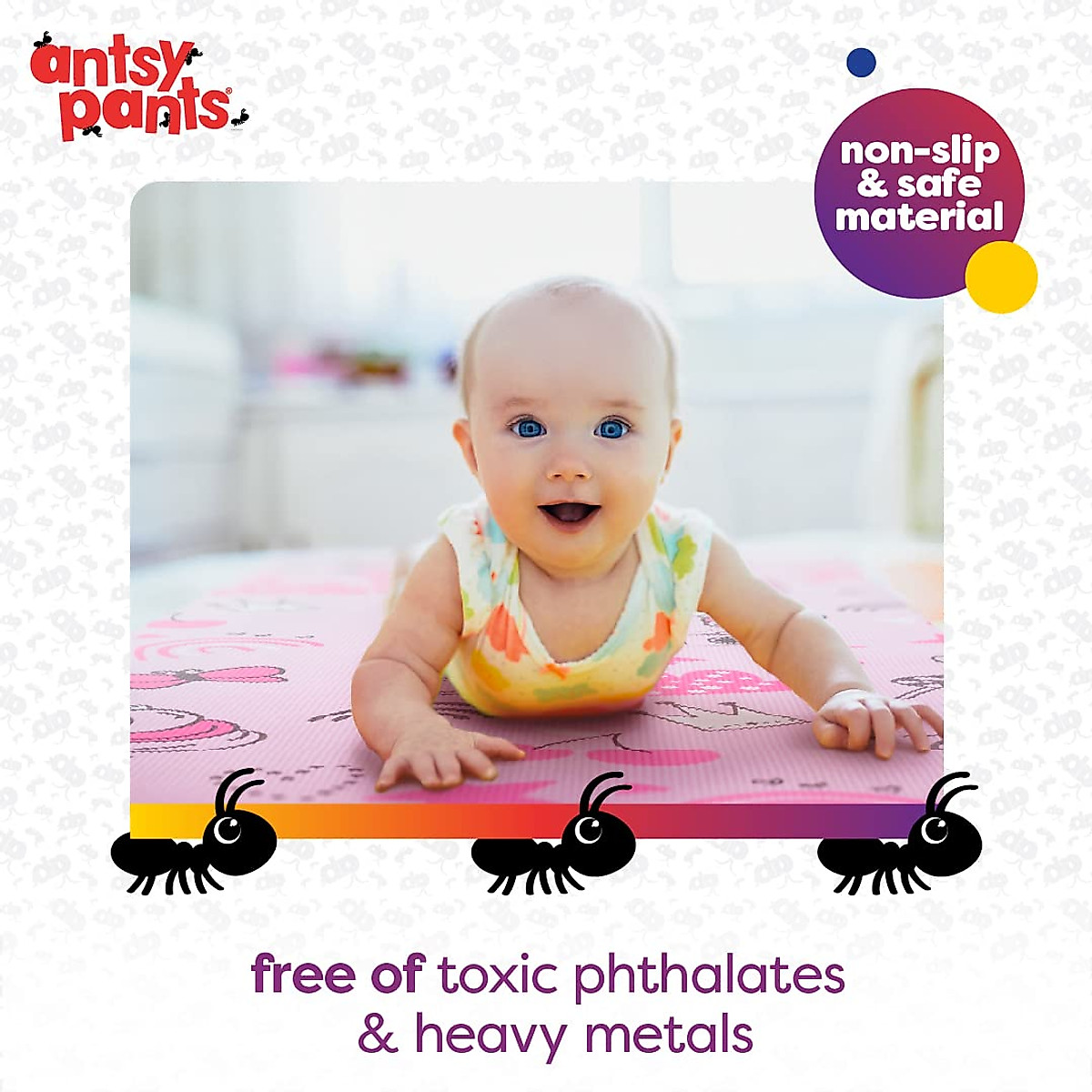 Antsy Pants Kids Yoga Mat - Yoga Mat for Kids, Yoga Mats for Home Workout, Travel Yoga Mat, Sturdy Workout Yoga Mat Non Slip, Size 60” x 24”, 3mm Thick Free of Toxic Phthalates, Pink Unicorn