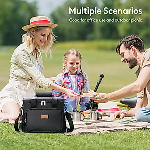 Lifewit Large Lunch Bag 24-Can (15L) Insulated Lunch Box Soft Cooler Cooling Tote for Adult Men Women, Black