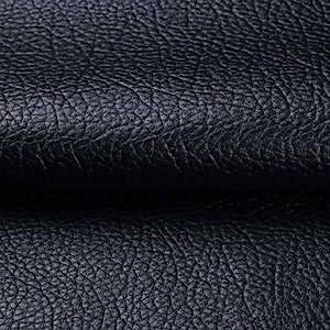 DAFUN Soft PU Leather Upholstery Fabric 1.0mm Thickness 54" Wide for Upholstery, Fashion Accessories, and DIY Projects(Navy,Pre-Cut 36"x54")