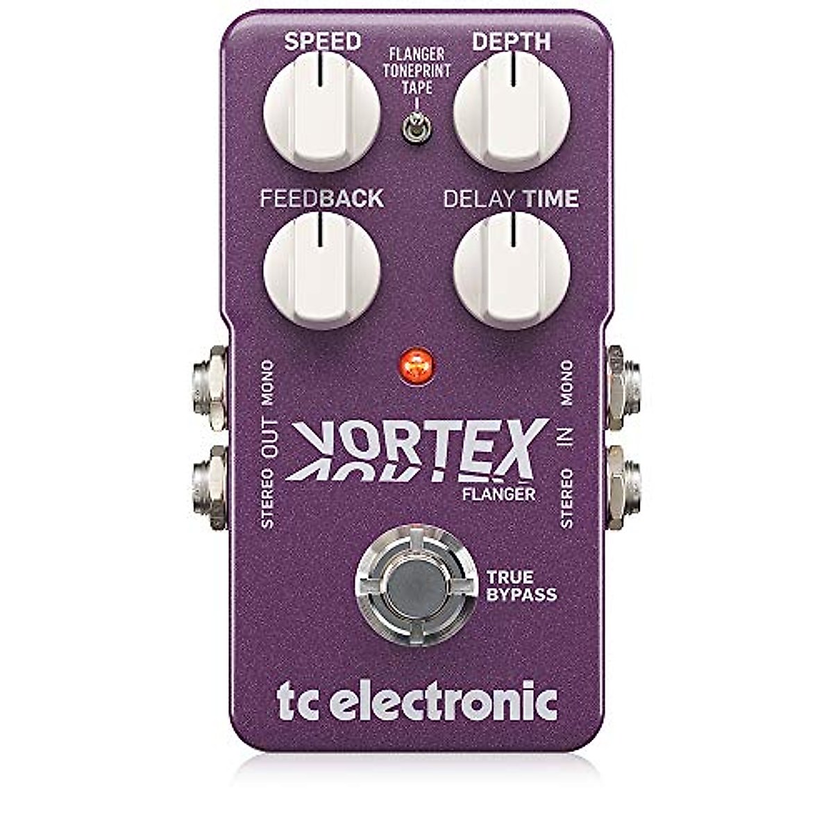 TC Electronic VORTEX FLANGER Outstanding TonePrint-Enabled Flanger Pedal with 2 Built-In Flanger Modes, Deep Control and Stereo I/O