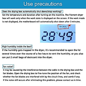 Comgrow 3D Printer PLA Filament 1KG 1.75mm Spool Black Color and 3D Printer Filament Dryer Box