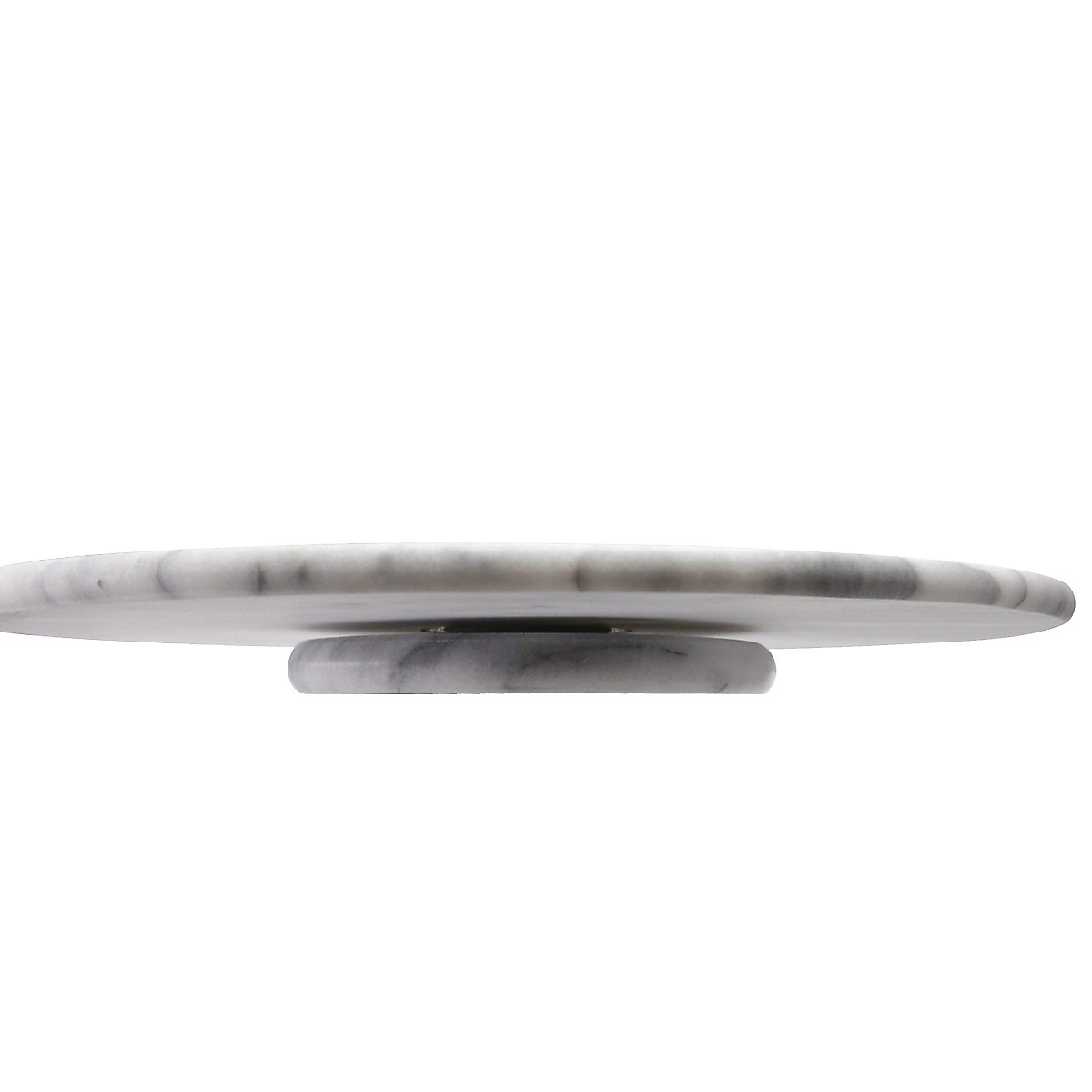 Unknown1 Off/White Marble 12" Lazy Rotating Serving Board White Stoneware