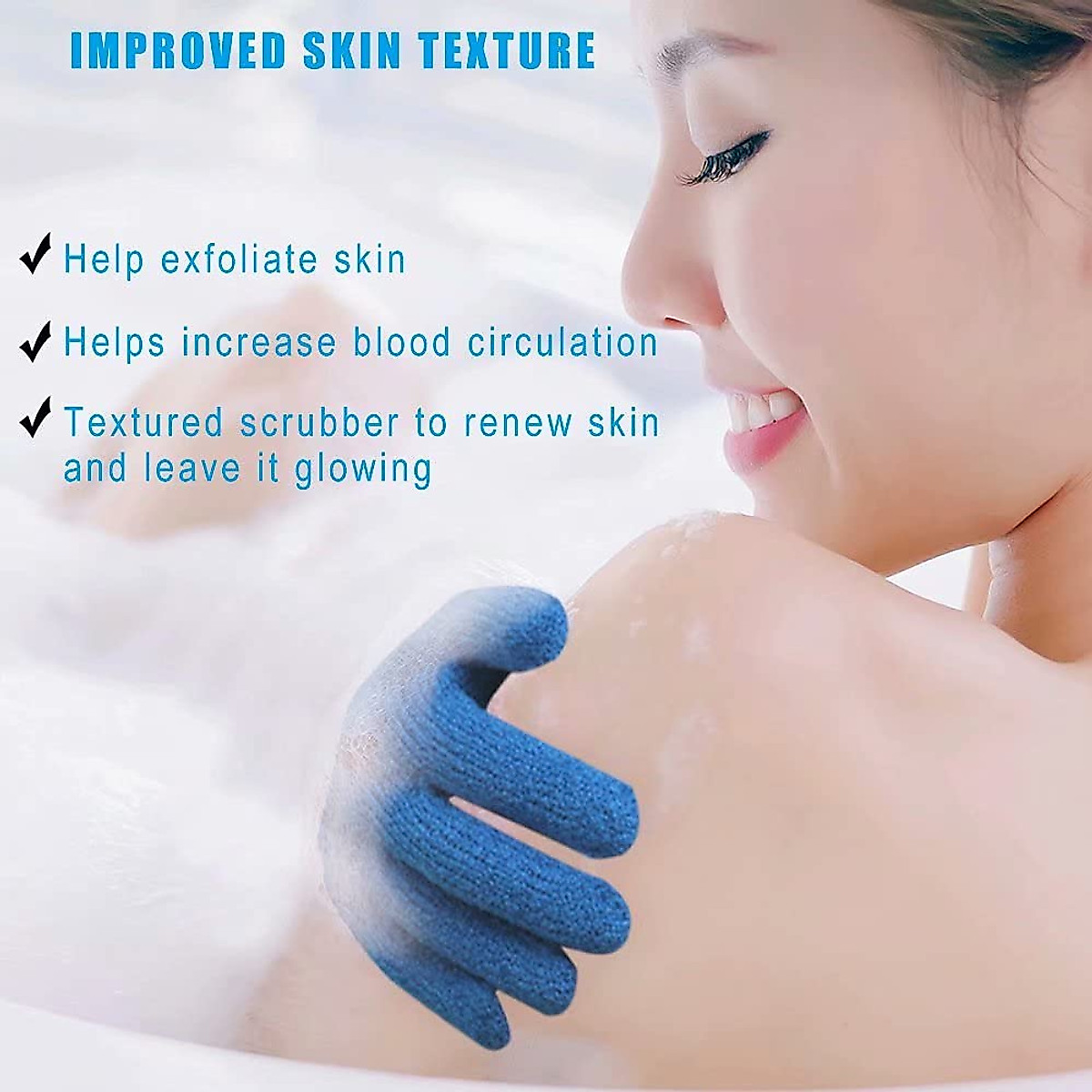 8 Pairs Exfoliating Bath Gloves - Exfoliating Gloves with Hanging Loops for Shower, Spa, Massage - Scrubs Exfoliator Mitt for Body, Face, Hand and Foot - Exfoliation Accessories for Men and Women