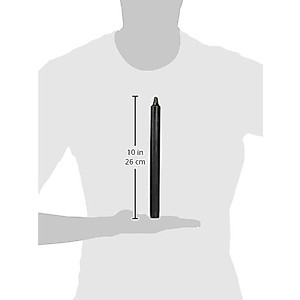 Zest Candle, 10-Inch, Black Straight 12-Piece Taper Candles, Size: 7/8" Diameter x H, Count