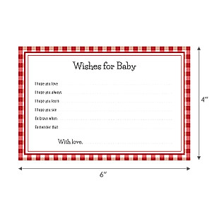 Oh My Baby Shower BBQ Baby-Q Wishes for Baby Cards - 24 count, white, red