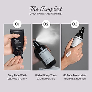 HommeFace Daily Trio Skin Care Set for Men, 3-Step Routine
