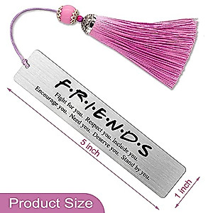 Hafhue Friends Fight for You Metal Bookmark Book Lover Gifts for Woman Man BFF Girlfriend Teens Students Friends Bookworm Readers Graduation Anniversary Gifts Back to School Gifts