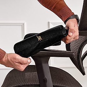 Comfort Memory Foam Armrest Pads for Office Chair Gaming Chair Arm Rest Covers for Elbows Ergonomic Armrest Pillow Pads for Desk Chair (Black, Set of 2)