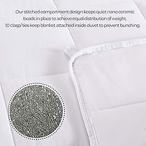 MP2 Glacier 20 lb Weighted Blanket with Cover with Nano-Ceramic Beads | Reversible Cooling & Warm Cover for Hot and Cold Sleepers, 60x80 Inches, Grey