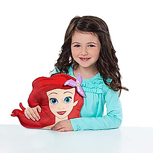 Disney Princess Character Head 12.5-Inch Plushie Ariel, The Little Mermaid, Soft Pillow Buddy Toy for Kids, Kids Toys for Ages 3 Up by Just Play
