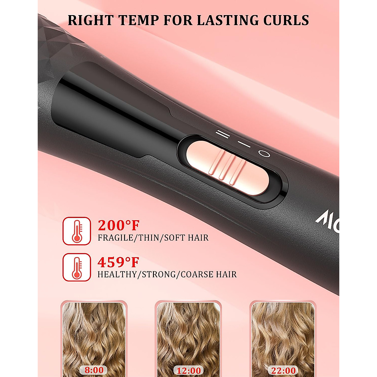 Curling Iron Set，MOCEMTRY 5 in 1 Curling Wand Interchangeable Ceramic Barrels(0.35”-1.25”) and Thermal Brush Curling Iron, Instant Heat Up Hair Curler, with Protective Gloves & 2 Clips