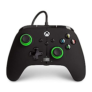 PowerA Enhanced Wired Controller for Xbox Series X|S - Green Hint, Officially Licensed for Xbox