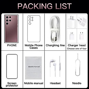 S22 Ultra 16GB+1TB Smart Android Phone 6800mah Qualcomm 4G 5G Dual SIM Dual Standby Unlocked Smartphone Cellphone