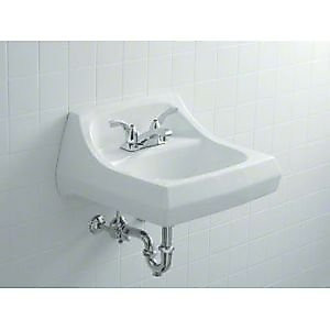 KOHLER K-2005-0 Kingston Wall-Mount Bathroom Sink, White