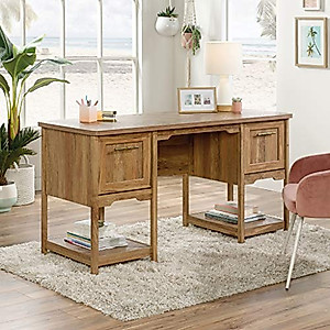 Sauder Coral Cape Desk, L: 58.62" x W: 23.47" x H: 30.0", Sindoori Mango Finish
