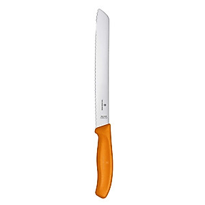 Victorinox 6.8636.21L9B Swiss Classic Bread Knife For Cutting Loaves Of Bread And Rolls Serrated Blade in Orange, 8.3 inches