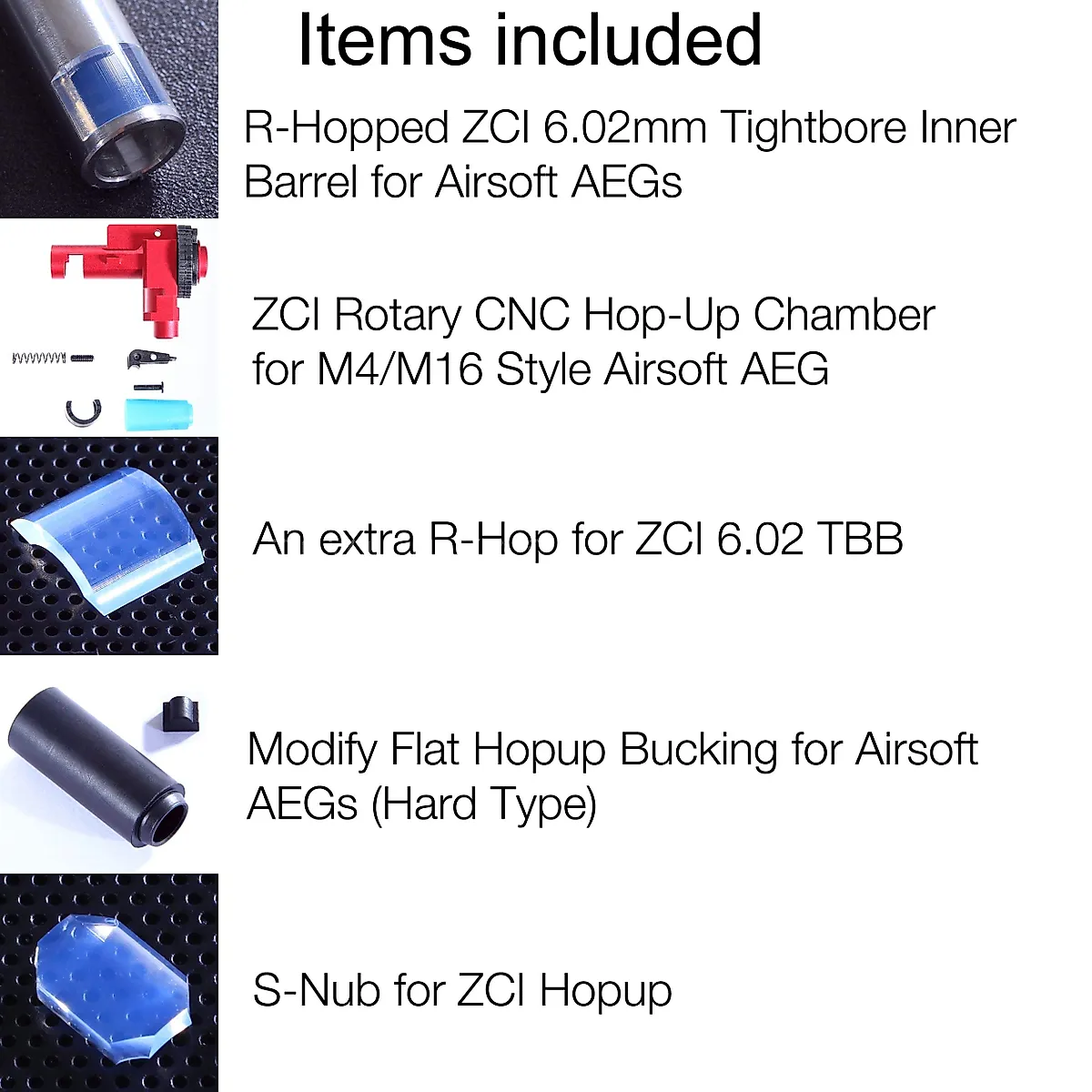 Elvish Tac R-Hopped ZCI 6.02 Tightbore Barrel Modify Flat-Hop Bucking ZCI CNC Hopup S-Nub AEG R-Hop RHop (380)