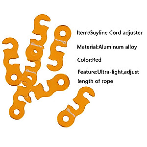 Yillsen Ultralight Aluminum Alloy Guyline Cord Adjuster Tent Tensioners Rope Adjuster for Tent Camping Hiking Backpacking Outdoor Activity Pack of 11 Blue