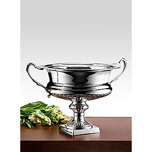 Serene Spaces Living Silver-Plated Trophy Flower Urn, Use for Home Decor, Event Centerpieces, Wedding, Parties, Floral Arrangements, Medium 10" Diameter