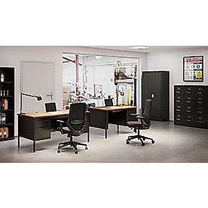 Office Dimensions Commercial 4 Drawer Letter Width Vertical File Cabinet, 22" Deep - Black