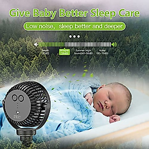 VASG Battery Operated Stroller Fan, Portable Handheld Mini Fan Clip on Fan with Flexible Tripod, USB or Battery Powered Desk Fan, 3 Speeds and Rotatable Personal Fan for Car Seat, Crib, computer fan