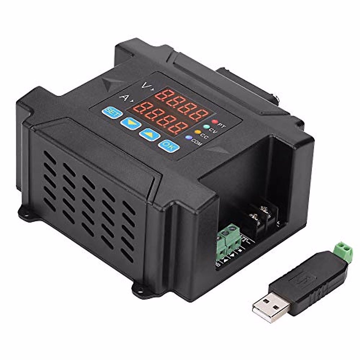 Respicefinem Programmable Digital DC Step Down Power Supply 60V 5A 485 Communication LCD Display Temperature Control Fan for Modbus RTU High Precision Efficiency