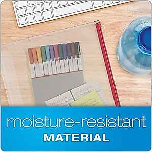 Cardinal Plastic Zippered Binder Pockets, 3-Hole Punched, Fits Full Letter Size 8-1/2" x 11" Sheets, Clear with Multicolor Zippers, 5-Pack (14650)