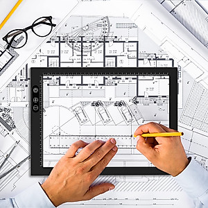Portable Rechargeable A4 Light Box for Tracing, Ultra-Thin Led Light Pad Adjustable Light Board for Weeding Vinyl, Drawing, Tattoo, Sketching, Animation, Diamond Drawing, Watercolor Drawing