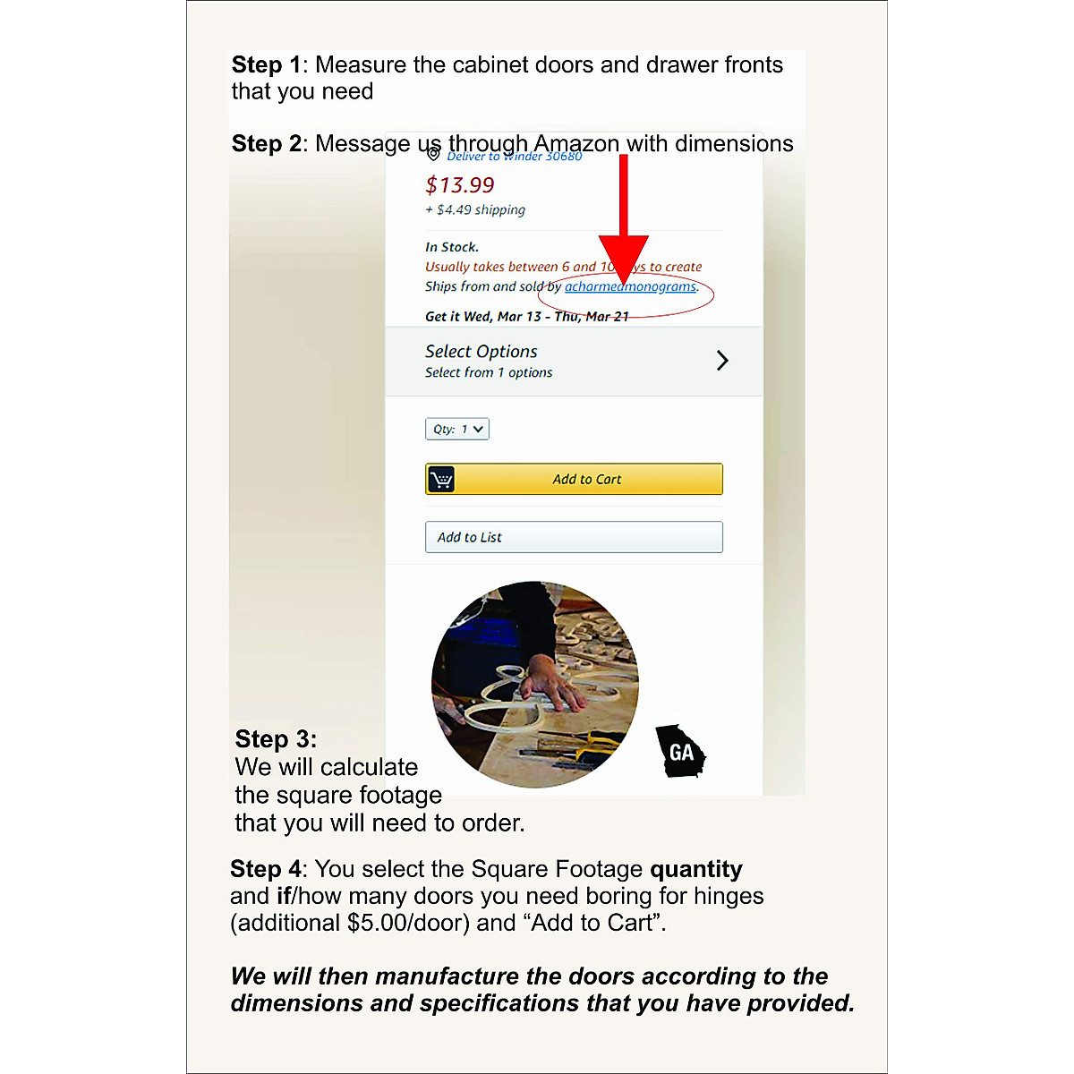 Cabinet Door, Hardboard (HDF), Custom Kitchen Cabinet, Doors, Drawer Front, One Piece Door, Shaker Style, High Quality Cabinet Doors, Custom Sizing Options, HDF1200