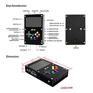 GamePi43 Accessories Kit for Raspberry Pi 4B/3B+/3B/2B/B+ Portable Retro Video Handheld Game Console with 4.3inch IPS Display 800x480 Pixel 60 fps Smooth Gaming Experience Speaker Earphone Jack