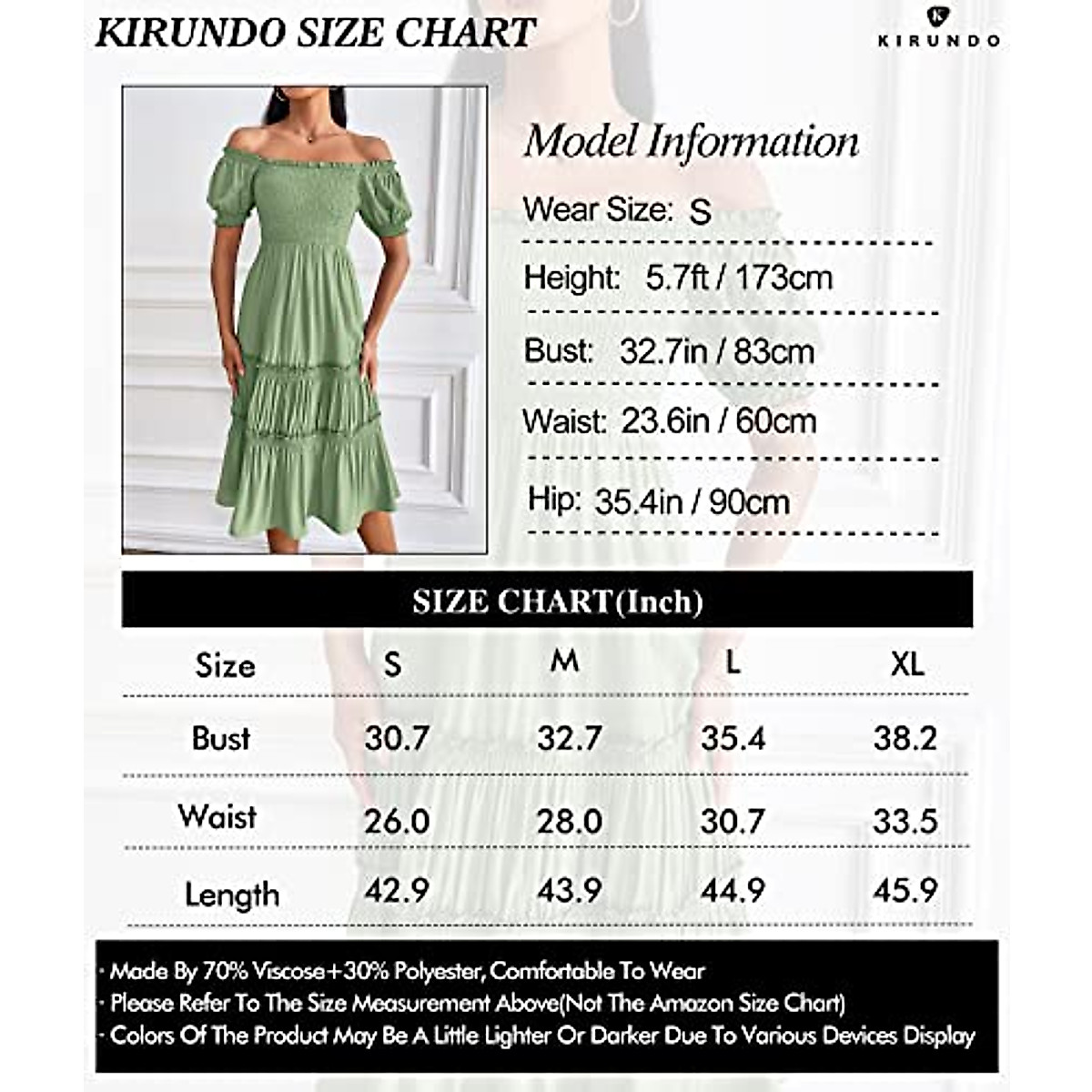KIRUNDO 2023 Spring Summer Womens Square Neck Smocked Short Puff Sleeve Tiered Midi Dress Solid Casual A Line Flowy Dresses(Solid-Pink, X-Large)