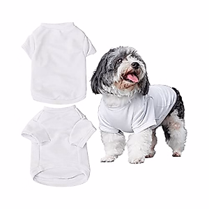 Craft Express Sublimation Blank Pet T-Shirt - Medium, Large, and Extra Large Size Shirts for Pets Ready to be Personalized - Set of 2 (Medium)