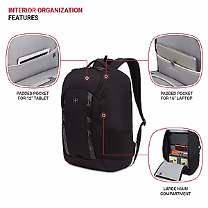 SwissGear 8119 Laptop Backpack, Black, 19 Inches