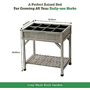 VegTrug 8 Pocket Herb Garden Grey Wash