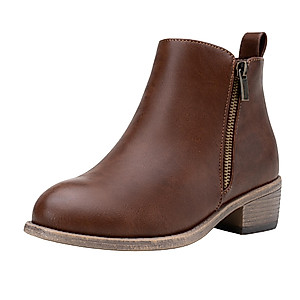 Jeossy Women's Ankle Boots, Classic Low Heeled Short Booties, 905 - Whisky, Size 8.5 US - Casual Comfortable Boots (DJY905 Whisky 08.5)