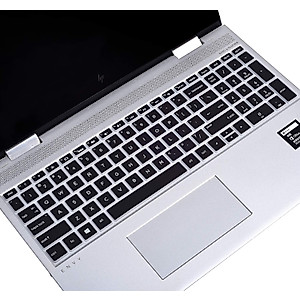 Keyboard Cover for HP Laptop 15.6" 15-dw 15-dy 15-ef 15-cc/cs 15t-dw400 15-dy5033dx 15-dy5073dx 15-dy5399nr dy5599nr 15-dy2703dx dy2702dx 15-ef2099nr 15-dw1083wm, HP Spectre x360 15-ch011dx Skin,Black