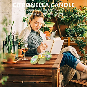LA BELLEFÉE Citronella Candles Outdoor, Lemongrass Scented Candles,Natural Citronella Soy Candles Set,Summer Aromatherapy Candles Set for Patio Garden Balcony BBQ,Indoor/Outdoor Use (12 Pack)