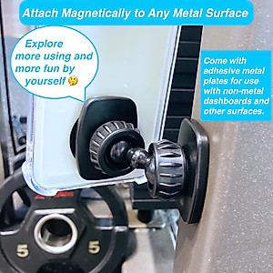 ARMOLABX Dual Magnetic Phone Mount Holder, [Upgraded Super Magnets] Gym Magnetic Phone Holder, [Pocket Size] Double Sided Magnetic Phone Holder for Gym Compatible with All Smartphones