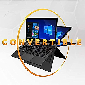 Ematic 11.6" Laptop, Touchscreen, 2-in-1, Windows 10, Intel Atom Quad-Core Processor, 2GB RAM, 32GB Flash Storage, Black (EWT117)