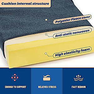 sutailocus Bench Cushion Double Piping Indoor/Outdoor Bench Cushion Bench Cushions for Indoor Furniture, Indoor Window/Piano/Porch Swing Cushion with Adjustable Ties (30x14x3, Deep Blue)