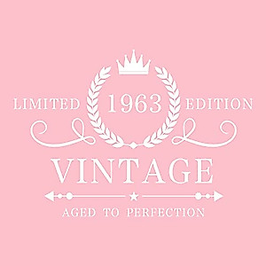 Sllyfo 60th Birthday Gifts for Her Women 60th Birthday Decorations Wine Glasses- Fabulous Crystal Glass VINTEGE 1963