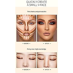 Mysense 6 Colors Cream Contour Stick,Contouring Concealer Highlighter Stick,Double Head Body Face Brightens & Shades Make Up Foundation Cream Pen,3pcs