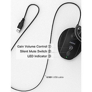 Fifine USB Computer Microphone, Plug &Play Desktop Condenser PC Laptop Mic,Mute Button with LED Indicator, Compatible with Windows/Mac, Ideal for YouTube,Zoom,Recording,Twitch Games(K054)