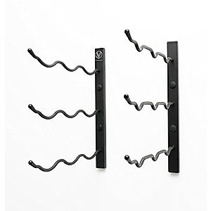 VintageView W Series (1 Ft) - 9 Bottle Wall Mounted Wine Rack (Satin Black) Stylish Modern Wine Storage with Label Forward Design