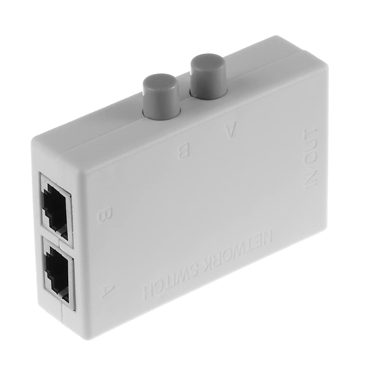 FocusFoto Mini 2 Ports 1x2 or 2x1 RJ45 Network Ethernet Manual AB Sharing Selector Switch Box Splitter Sharing Box White