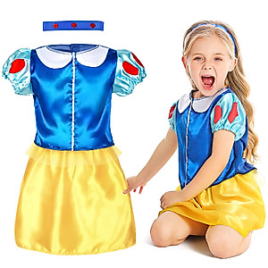 SOLIEHOO Girls Princess Dress Up Trunk, Pretend Play Costumes Princess Role Play Set 15pcs Girls Dress up Clothes with 4 Tops,4 Princess Dresses Crown Necklaces for Toddler Age 3 4 5 6 Years