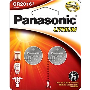 One (1) Twin Pack (2 Batteries) Panasonic Cr2016 Lithium Coin Cell Battery 3V...