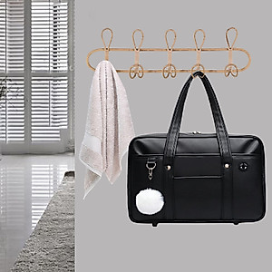 Generic Wall Mounted Coat Rack Clothes Hooks Simple Ornament Supplies Porch Hanging Rattan Clothes Hanger, 5 Hooks, Optional