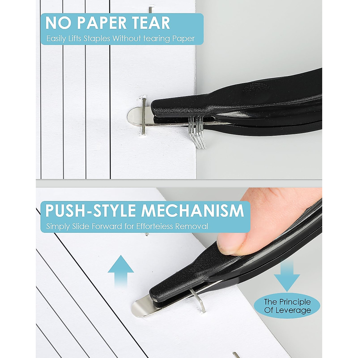 KTRIO Staple Remover Professional Magnetic Easy Staple Removers Stapler Remover Staple Remover Tool Staple Puller Remover Staple Pullers for Office, School and Home, 3 Pack Black